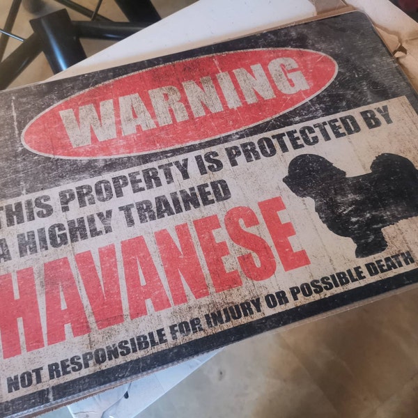 Havanese Sign, Funny Havanese Sign, Havanese Dog Sign, Funny Metal Yard ...