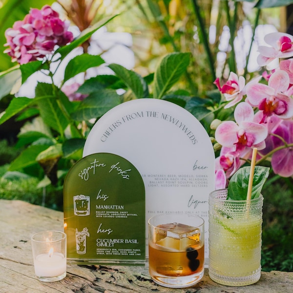 Signature Drink Bar Menu Sign Signature Cocktails Personalized Drinks ...