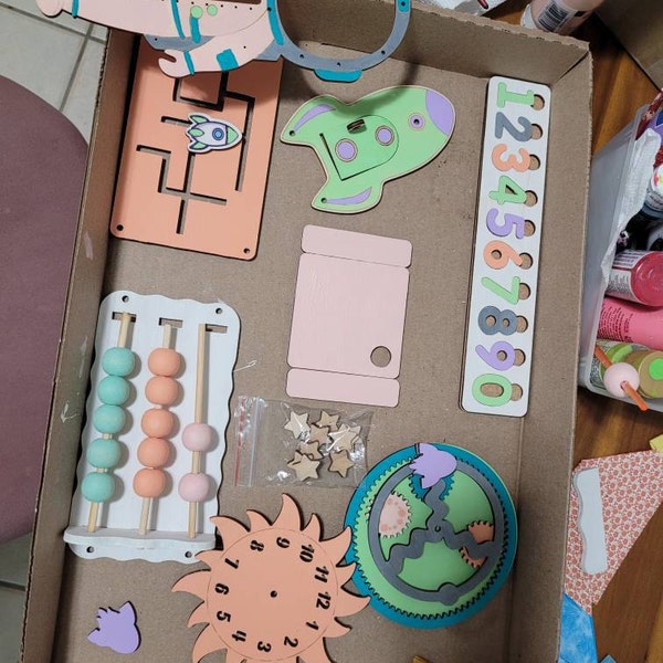 Busy Board Parts, Space Diy Busy Board Details, Toddler Boy Creative ...