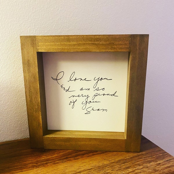 Laser Engraved Handwritten Handwriting Gift | Custom Family Note ...