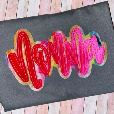 Falcons Double Stack Applique/embroidery Design Hand Lettered Design ...