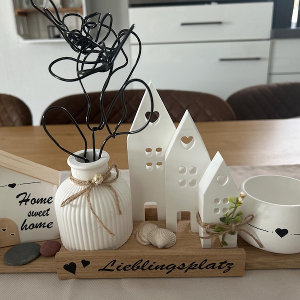 Deko Set home Wohnen Lieblingsplatz Frühling Geschenk Kerze Häuschen ...