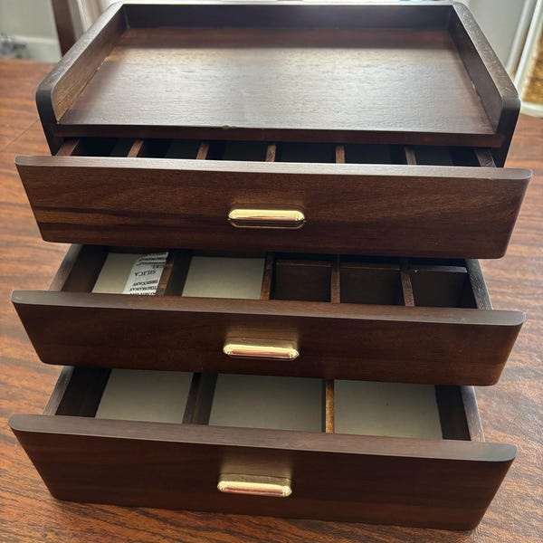Personalized Wooden Jewelry Box With Drawers and Multiple Compartments ...