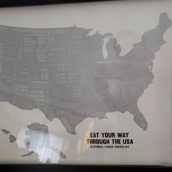 Scratch off American Foods Map – Foodie Gift – Kitchen Wall Décor ...