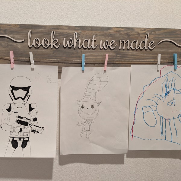 Look What I/we Made Sign, 24" Child's Artwork Display, Children's Art ...