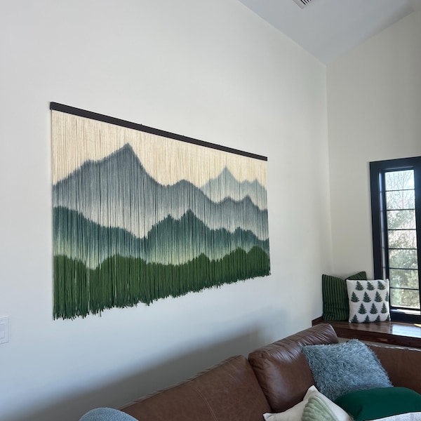 Large Dip Dye Macrame Wall Hanging Boho Wall Decor Dip Dye Fiber Art ...