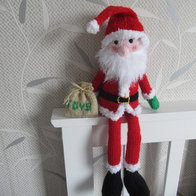 Knitting Pattern. PDF Digital Download. Santa Claus Shelf Sitter ...