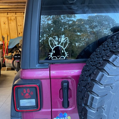 Rabbit Sticker Peeking Bunny Car Decal, Rabbit Laptop Decal, Bunny ...