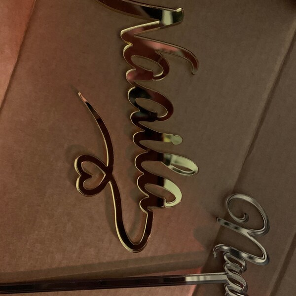 Laser Cut Names With a Decor Personalized Glass Decor Custom Wine Charm ...