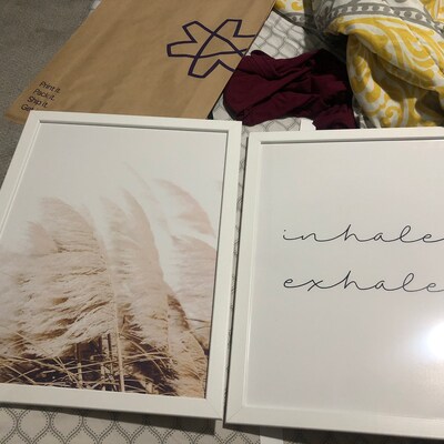 Set of 2 Pampas Inhale Exhale Print, Boho Decor, 2 Pieces Inhale Exhale ...