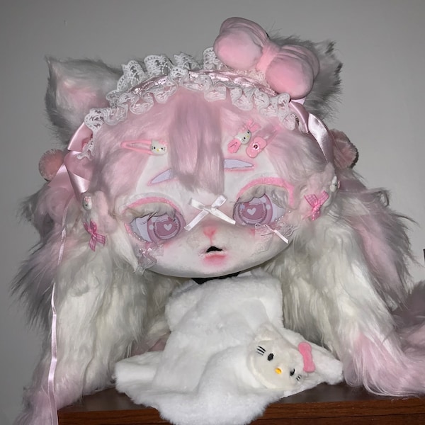 Baby Pink Kitty - Kawaii Premade Kig Head Fursuit Mask Kigurumi Head ...