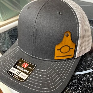 YOUR BRAND Leather Ear Tag Trucker Hat Personalized With - Etsy