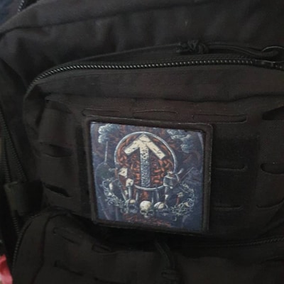 Patch Deus Vult Cross Olive Green Black, Velcro Templar Knight Crusader ...