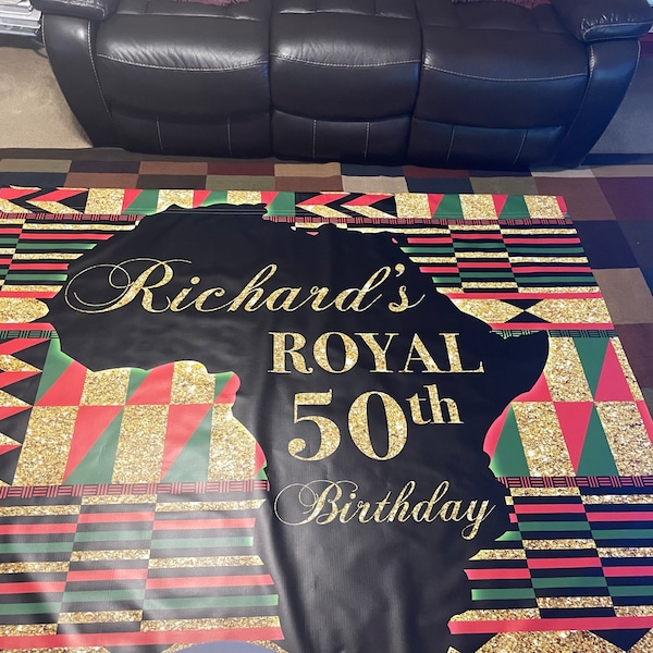 Africa Map Birthday Backdrop, African Background, Holiday, Gold Design ...