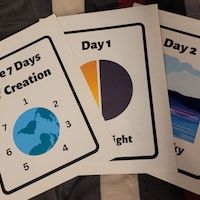 Days of Creation Flashcards, Sunday School Lesson, Bible Story Activity ...