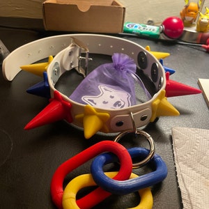 Genderfluid Chunky Spike Collar Fursuit Collar Cosplay Collar Costume ...