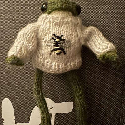 Knitted Frog in Dress Knitted Frog in Sweater Movable Froggy Frog and ...