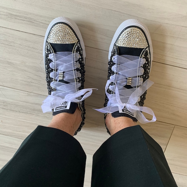 Breast Cancer Awareness Bling Converse - Etsy