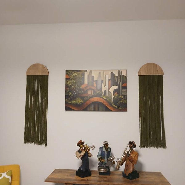 Wall Cotton Rug, Wall Decor, Wooden Wall Hanging, Wall Art, Fiber Art ...