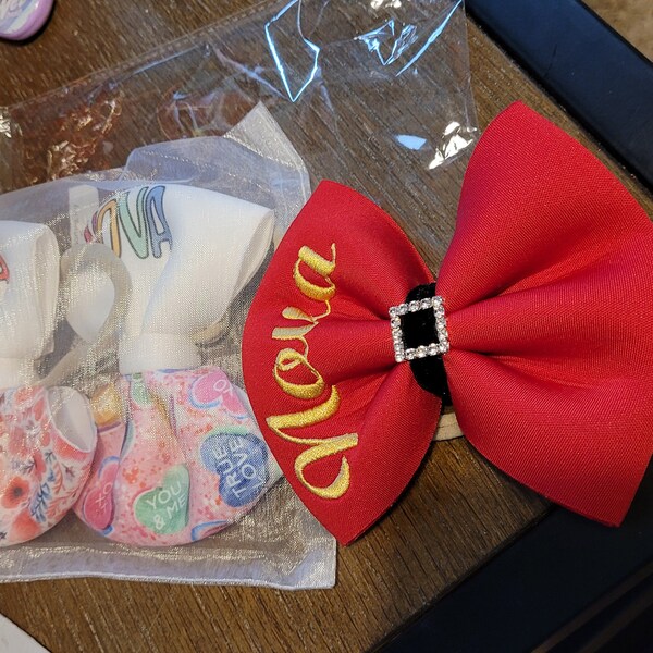 Leopard Name Bow/ Cheetah Name Bow/ Custom Puff Bow/ Custom Bow/ Bows ...