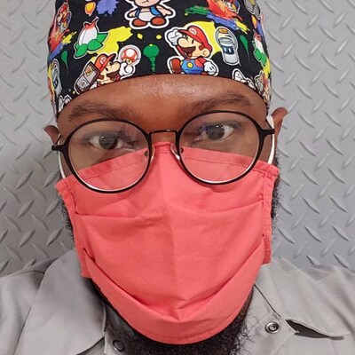 Mens Cardiac Care Blue Scrub Cap, Nurse Scrub Cap, Medical Cap, Doctor ...