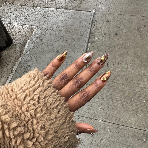 BLACK CHERRY CHROME Press on Nails, Set of 10 Hand Painted Made to ...