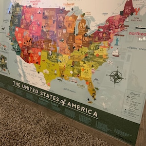 Educational Children's US Map, Fun Illustrated Map, US National Parks ...