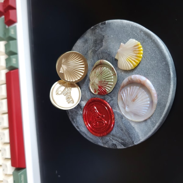 3D Sea Shell Wax Seal Stamp Wedding Invitation Wax Seals Kit for Beach ...