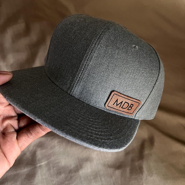 Custom Initial Hat Custom Name Hat Leather Patch Toddler Infant Adult ...