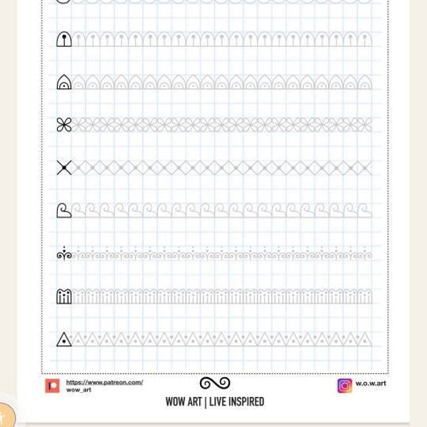 2. 1x1 Cell Patterns Training Sheets for Beginners!pdf,jpeg. Mandala ...