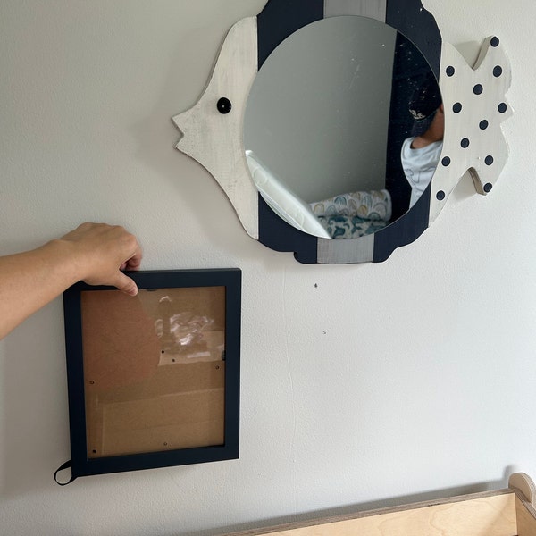 Fish Mirror, Custom Colors, Wall Art, Planked, Wood, Mirror, Beach ...