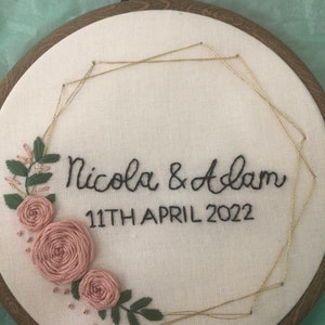 Custom Wedding Anniversary Embroidery Hoop Anniversary Gift | Etsy