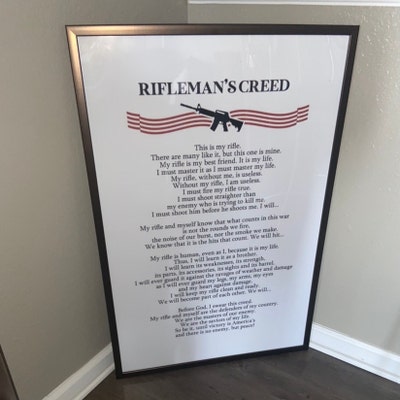 Rifleman's Creed US Marine Corps Marine's Gift American Soldier Army ...
