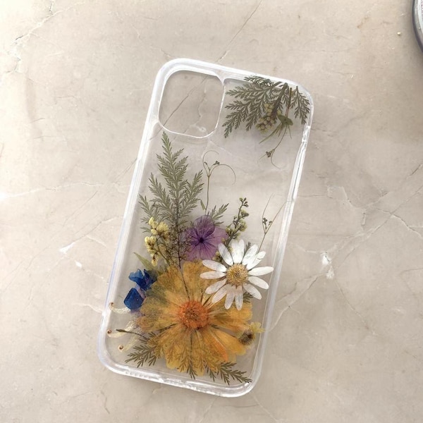 Real Pressed Flower Phone Case for iPhone 8 11 12 13 14 15 16 17 Pro ...