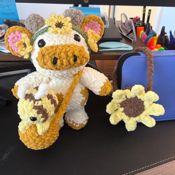 SUNFLOWER COW With Honey Bag Crochet Pattern / Sunflower / Cow ...
