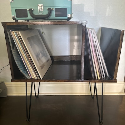 MCM Record Player Stand Build Plans, DIY Turntable Table Plans, Mid ...