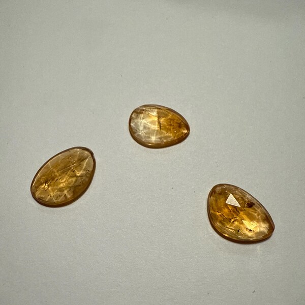 21-32mm Mexican Peanut Obsidian Flat Back Cabochon - Teardrop Oval ...