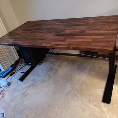 Pretty Walnut Butcher Block Desktop, 25-30 X 48 to 72 Inch Long USA ...