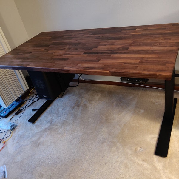 Pretty Walnut Butcher Block Desktop, 25-30" X 48 to 72 Inch Long USA ...