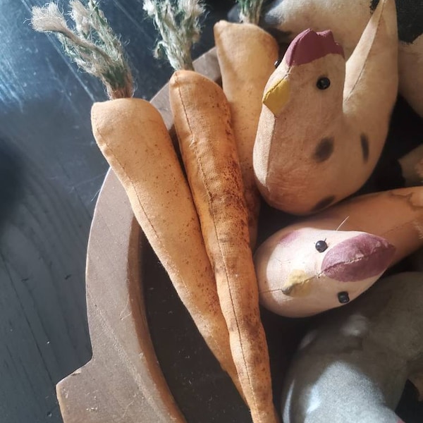 Primitive Fabric Carrots, Carrot Bowl Fillers - Etsy