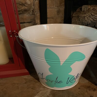 Easter Pail Easter Bucket Personalized Easter Bucket Metal Easter ...