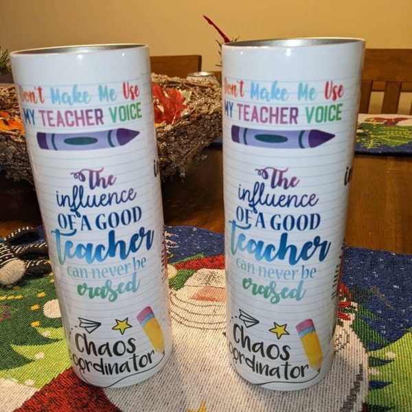 20 Oz Skinny Tumbler Rainbow Glitter Teacher Tumbler, Teach Love ...