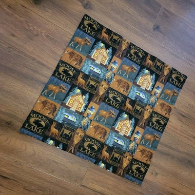 Rustic Cabin Moose Bear Winter Fleece Sofa Bed Pillow Covers 16 or 18 ...