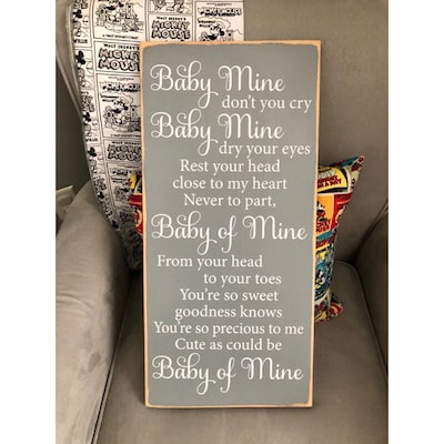 Baby Mine Wood Sign Vinyl Wood Sign - Etsy