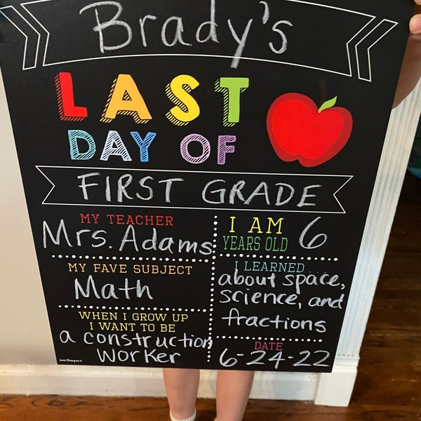 2-in-1 Reusable Back to School Sign, First & Last Day of School Sign ...