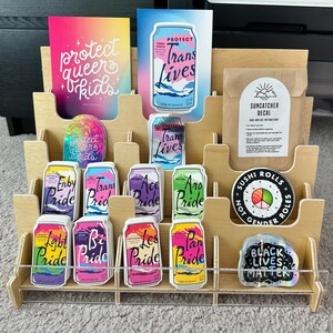 Counter Top Retail Card Display Stand With 3-tiers of Shelves 7.625 ...