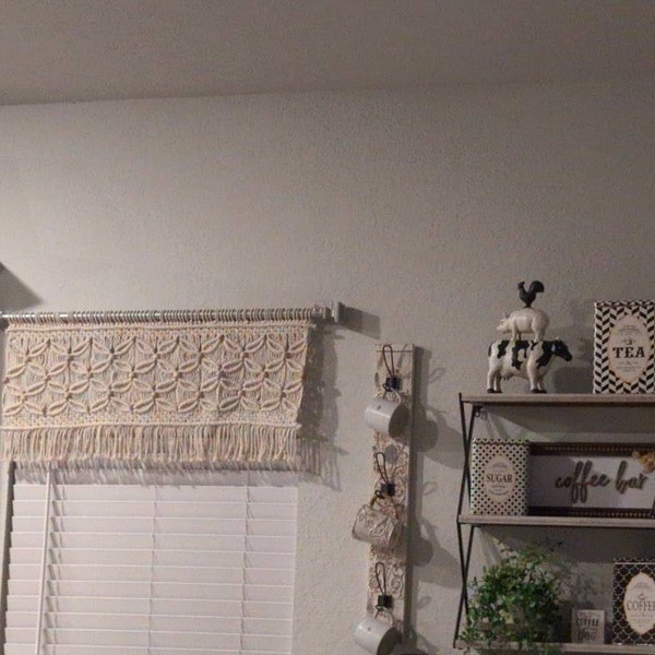 Macrame Window Valance, Wall Hanging, Bead Curtain - Etsy