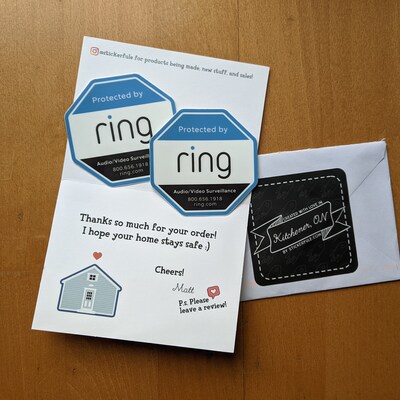 Indoor or Outdoor Octagonal Ring Doorbell Security Camera Badge/shield ...