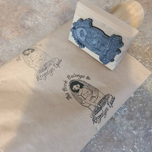 Custom Art Deco Bear Ex Libris Book Stamp, Personalize Ex Libri Library ...