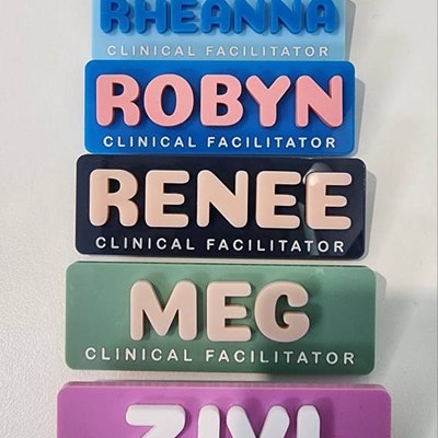 ACRYLIC Flower Crown Name Bagde / Name Tag Teacher Nurse Occupation ...